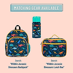 Wildkin Kids Stainless Steel 14 Ounce Water Bottle for Boys & Girls, Perfect for Daycare, School, or Travel, Features Straw Top & Carrying Handle, Easy to Clean Water Bottles (Jurassic Dinosaurs)