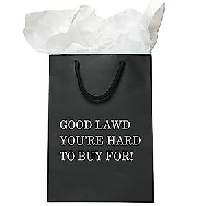 Fay People Black Gift Bag With Tissue Paper; Gift Bags Medium Sized with Many Design Options, Birthday Bags for Men