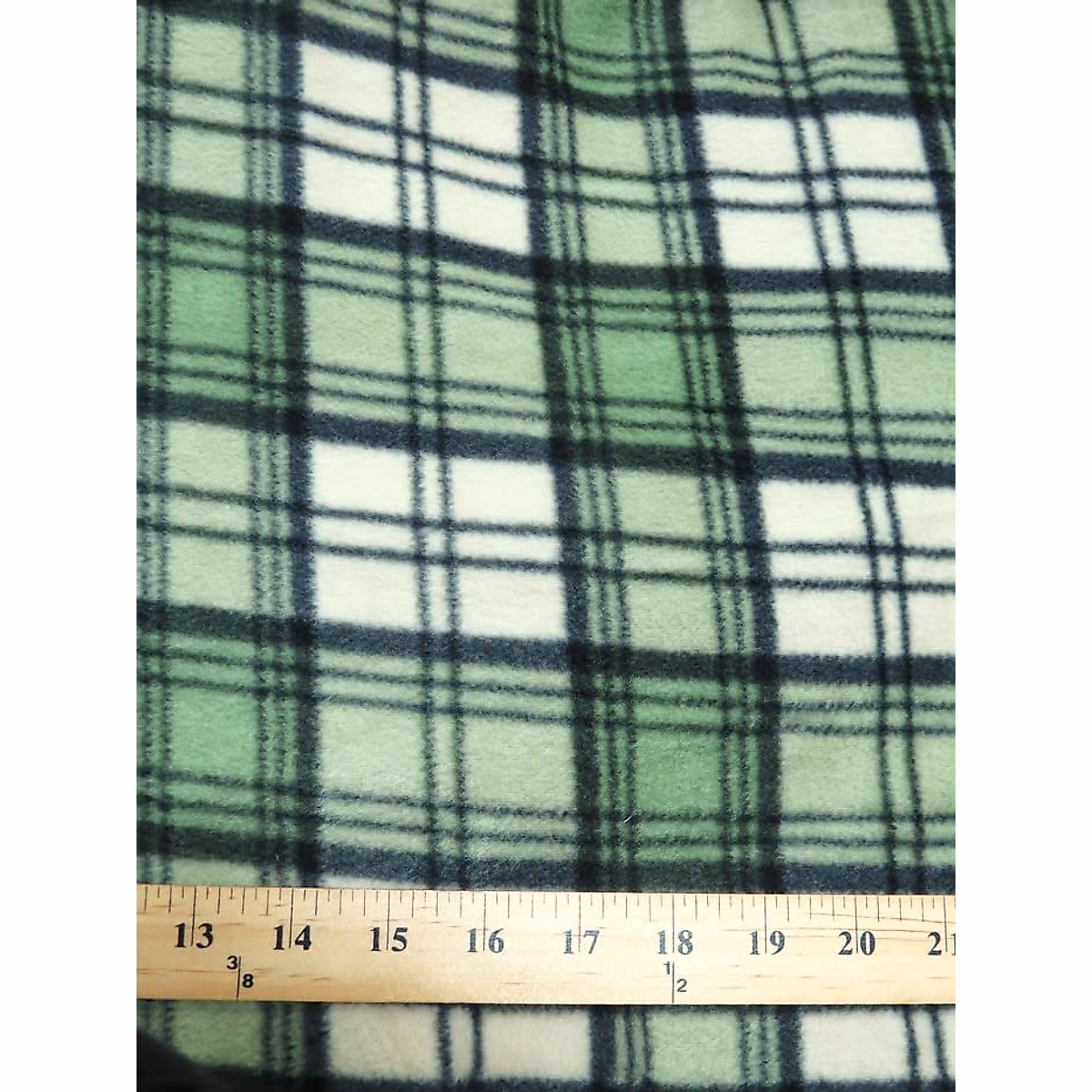 Assorted Printed Polar Fleece Fabric - 21 Prints - Sold by The Yard DIY Blankets Clothing Pajamas Accessories (Tartan Plaid Green/Beige)