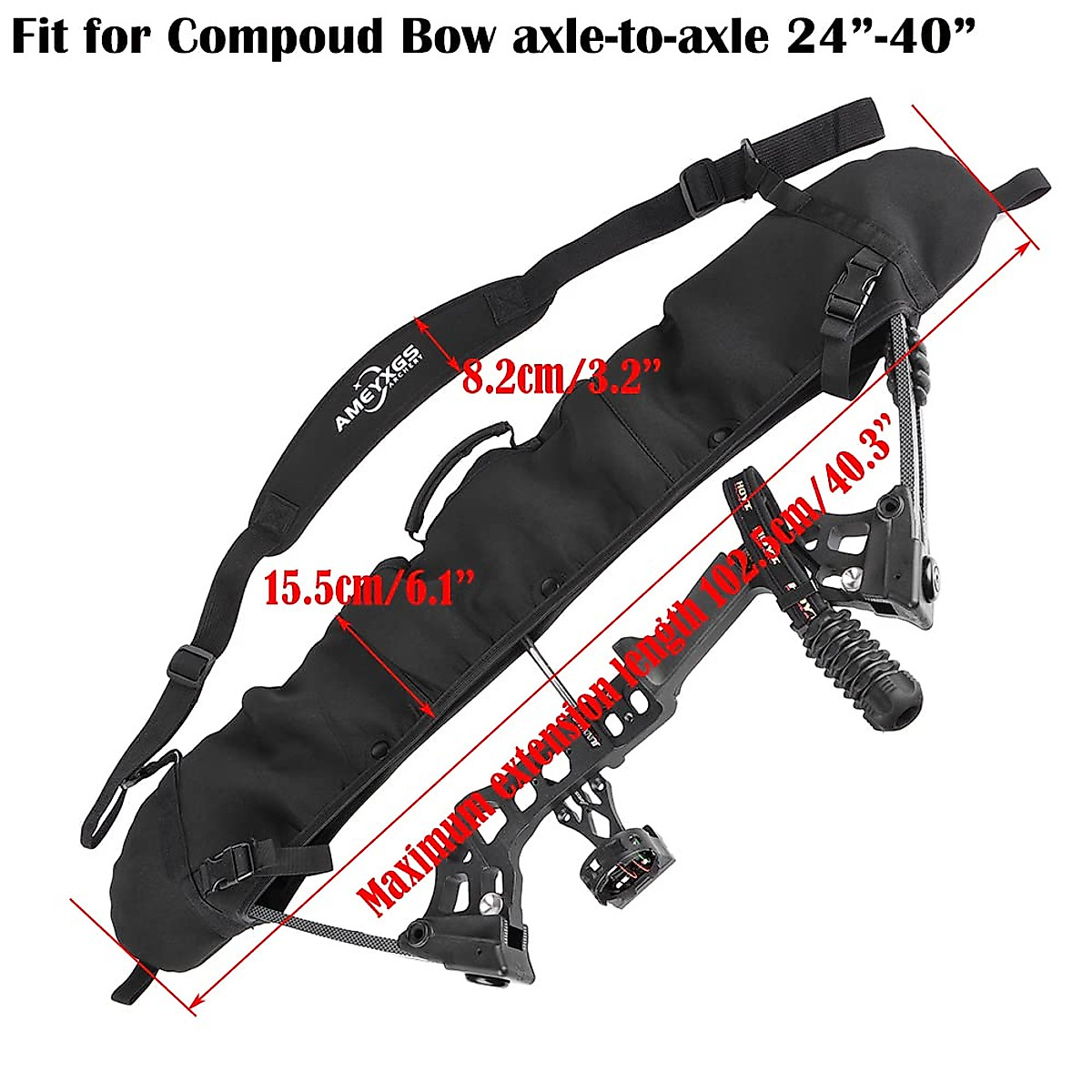 ZSHJGJR Archery Compound Bow Sling String Protector Compound Bow Cams Sling Case Carrying Shoulder Strap Holder Compound Bow Accessories for Outdoor Hunting (black)