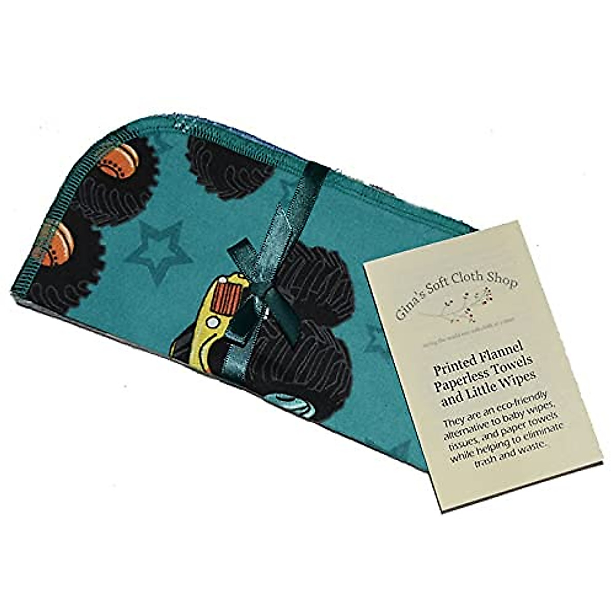 1 Ply Printed Flannel Little Wipes 8x8 Inches Set of 5 Zoom Zoom