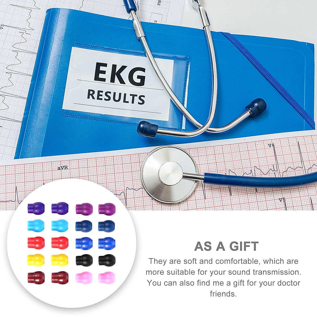 Mikikit Replacement Stethoscope Ear Tips Earpieces Soft Ear Plugs Earbuds Universal Earplugs Ear Tips Stethoscope Accessories 10 Pairs