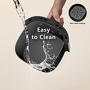 Air Fryer, WETIE 4 Quart Small Air Fryer, 5-in-I Less Oil Airfryer, 1400W Air Fryer Oven Pizza Cooker, Non-Stick Fry Basket, Over Heat Protection, Timer+Temperature Control Air Fryers(Black)