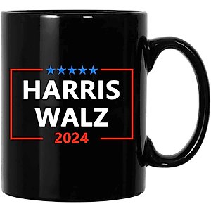 Lymhy Harris Walz 2024 Kamala Harris Tim Walz Waltz For President VP Mug Ceramic Cup Gift Coffee Cup Double-sided Design