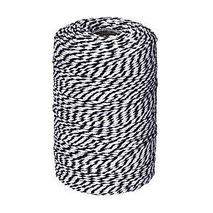 656 Feet Black and White Twine,Gift Twine String, Cotton Baker's Twine Cotton Cord Crafts Gift Twine String for Crafts, Wrapping, Party, Baking and Holiday