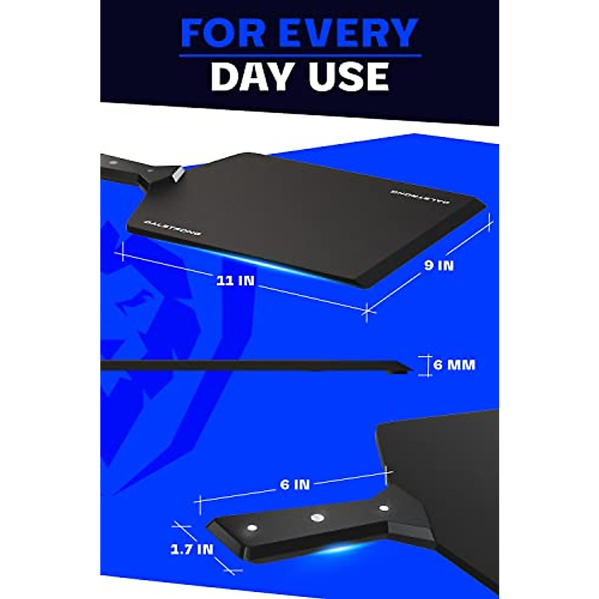 DALSTRONG Cutting & Serving Board - Black Wood-Fibre Cutting Board - Non-Slip Feet - The Infinity Series - G10 Handle - Obsidian Black - Medium Size (9" x 11")