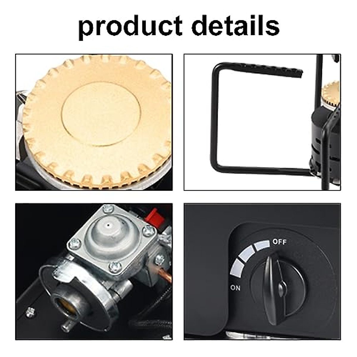 Folding Camping Cassette Stove Portable Camp Gases Burner Butane Stove 2400W with Electronic Ignition for Outdoor Cooking Picnic (Color : Black)