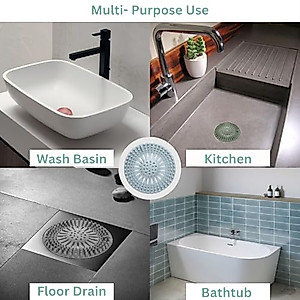 GD Hair Catcher Drain Covers Shower Hair Stopper and Silicone Bathtub 4 Pack