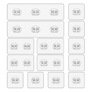 Spiglamm 14 Pack Shower Caddy Adhesive Hooks Replacement, Shower Shelf Adhesive Replacement, Strong Adhesive Shower Hooks for Shower Caddy Shelves Rack Basket Holder, No Drilling