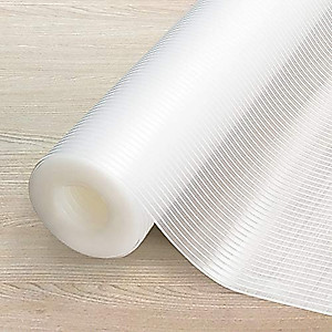 Rxemohesuoh Drawer Liner, Non-Adhesive Shelf Liner, 17.5IN x 10FT Double Sided Non-Slip Cabinet Liner Washable for Kitchen, Shoe Rack - Clear