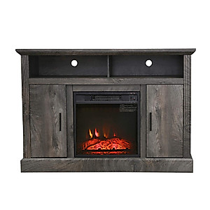 PatioFestival Electric Fireplace TV Stand Entertainment Center Corner Fire Place Heaters Tv Console with Generic Rustic Furniture for TVs up to 42" Wide