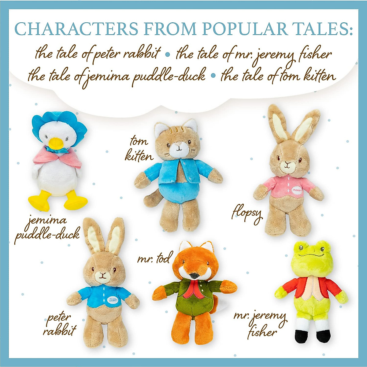 KIDS PREFERRED Peter Rabbit Classic Stuffed Animal Characters 6 Piece Gift Set 9 Inch Plush Toys for Infants Babies and Kids Based on The Beatrix Potter Books