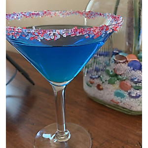 Snowy River Americas Cocktail Sugar - Kosher All Natural Red, White, and Blue Cocktail Rimmer and Coffee Rimmer (Americas, 8oz Bag)