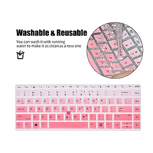 HP Elitebook Keyboard Cover Skins Compatible 14" HP Elitebook 840 G5nr / HP 14" Elitebook 745 G5 / 14" HP Zbook 14U G5 wm,14in HP Laptop Cover (Ombre Hot Pink)