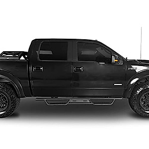 V8 GOD F150 Side Step Running Board Nerf Rails Rock Slider Bar Texture Steel Compatible with Ford F-150 2009-2014 SuperCrew