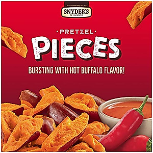 Snyder's of Hanover Pretzel Pieces, Hot Buffalo Wing, 8 Oz (Pack of 6)