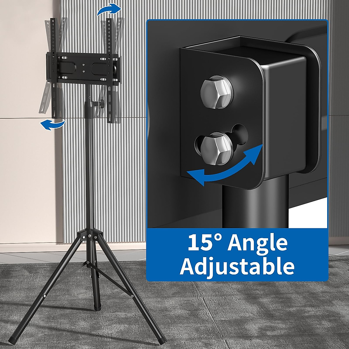 Portable TV Tripod Stand Tilt Mount for 32 to 55 inch LCD LED Flat Screen TV Display Floor Stand