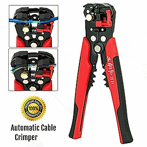 Wire Stripper Tool - 3 in 1 Self-Adjusting Wire Stripper Cutter, Wire Crimping Tool Wire Pliers for Wire Stripping,Cutting,Crimping 10-24 AWG (0.2~6.0mm²)