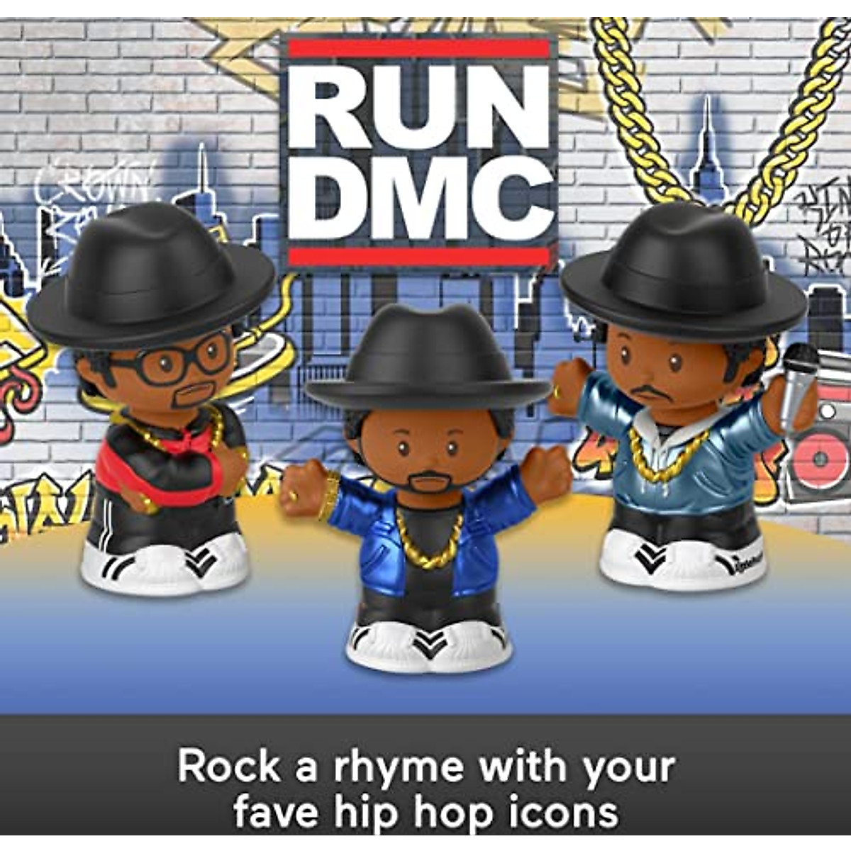 Fisher-Price Little People Collector Run DMC Special Edition Figure Set with 3 Figurines in a Gift Package for Hip Hop Fans [Amazon Exclusive]
