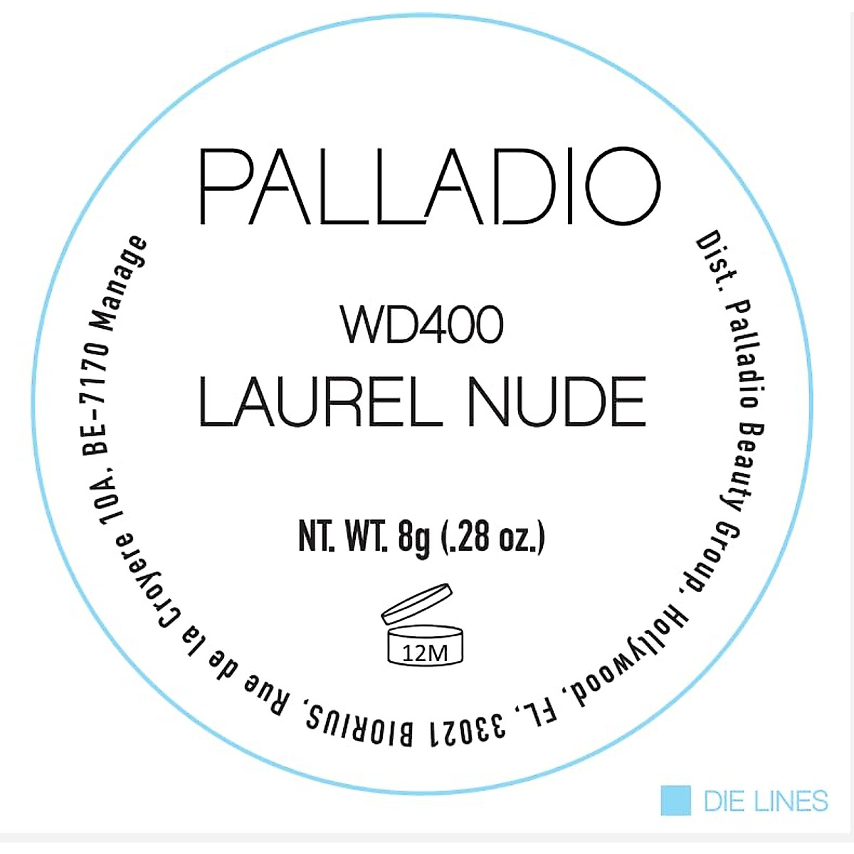 Palladio Dual Wet and Dry Foundation with sponge and Mirror, Squalane Infused, Apply Wet for Maximum Coverage or Dry for Light Finishing and Touchup, Minimizes Fine Line, All day Wear, Laurel Nude