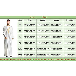 Muslim Middle Arab Embroidered Stand Men's Robe Collar Muslim Clothes Hijab for Women Set (Black, XL)