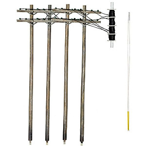 Woodland Scenics US2266 HO Wired Poles Double Crossbar