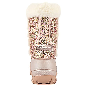 LONDON FOG Girls Youth and Toddler Icelyn Cold Weather Warm Lined Snow Boot girls boot in youth and toddler sizes white size 12