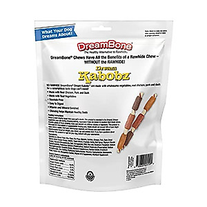 DreamBone Dream Kabobz, Rawhide Free Dog Chew Sticks Made Made with Real Chicken and Vegetables, 18 Count