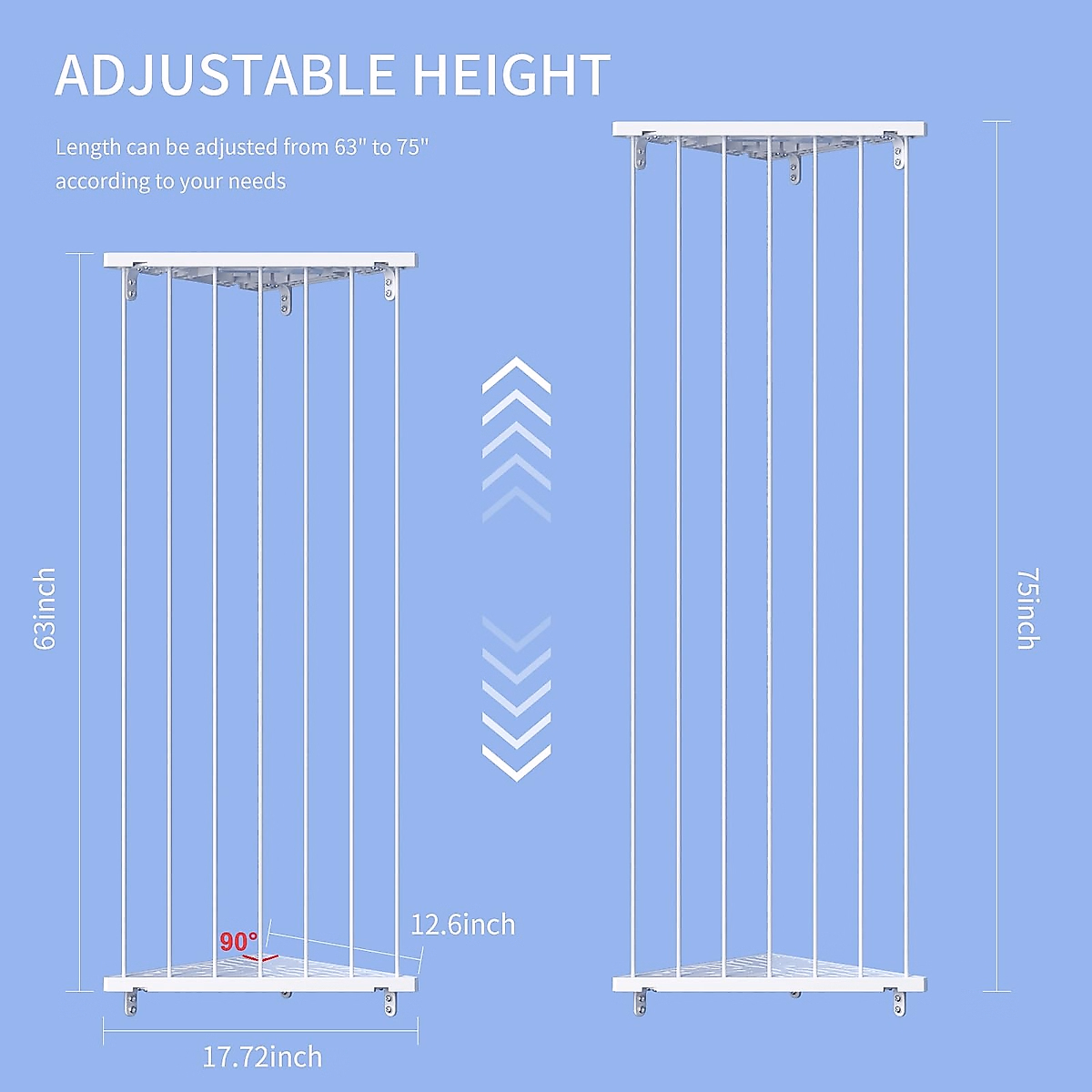 Befayoo Corner Stuffed Animal Storage Organizer - Kids Stuffed Animal Holder with Length Adjustable - Wall Plush Storage for Nursery Playroom Bedroom (White)