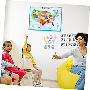 1 Sheet United States Map Usa Map Cartoon Posters Classroom Geography Poster Learning Posters Portable Poster Synthetic Paper Cartoon Preschool Flip Chart
