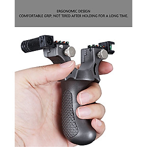 SQLWYLAT Professional Slingshots Set Laser Slingshot High Precision Flat Leather Slingshot with Laser Fast Bow Special for Outdoor Hunting Catapult (Gray)