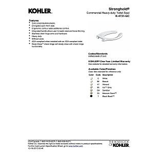 KOHLER Stronghold Seat Q.C. W/Check Hinge