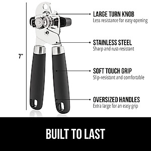 Gorilla Grip Drawer and Shelf Liner and Manual Hand Held Can Opener, Shelf Liner Size 17.5 In x 10 FT, Strong Grip, Large Lid Openers for Kitchen, Both in Black, 2 Item Bundle