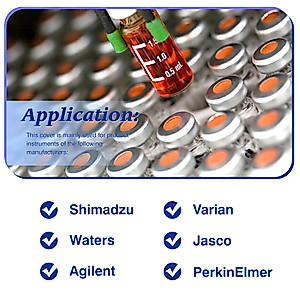 ALWSCI 1000 PCS Aluminum Silver Crimp Seals with Transparent PTFE/Natural Rubber red-Orange Septa, Cap Size 11 mm