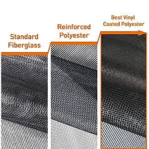 MAGZO Pet Proof Window Screen Door Replacement Mesh, 48" W x 99" L, Vinyl Coated Polyester Fabric Heavy Duty, Dog Cat Net for Sliding Glass/Patio/Balcony/Porch/Pool/Back Deck Windows Doors, Black