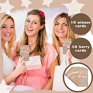 60 Pcs Baby Shower Games Rustic Baby Shower Scratch off Cards Baby Shower Raffle Ticket for Baby Shower Party Games Activity Supplies Birthday Wedding Favor