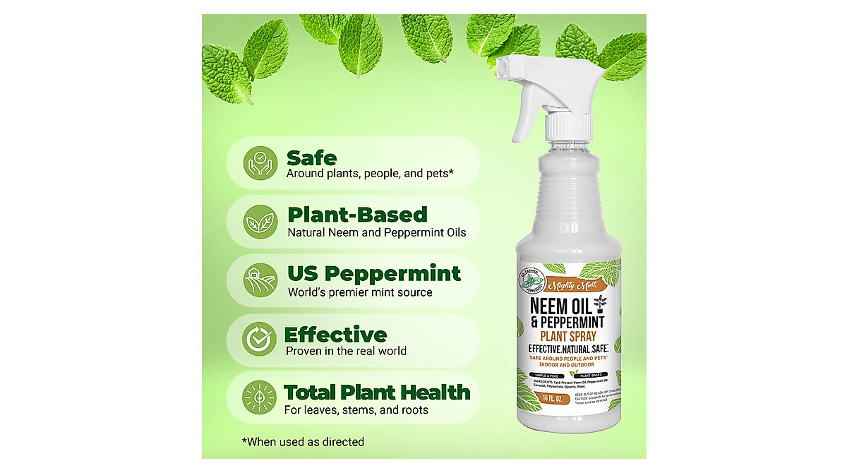 Mighty Mint Neem Oil & Peppermint Plant Spray - 16oz