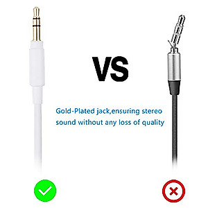 Sqrmekoko Audio Cord Compatible with Sony WH-1000XM5 WH-1000XM4 WH-1000XM3 WH-1000XM2 MDR-1000X MDR-100AAP WH-XB910N WH-XB700 WH-H910N WH-H900N WH-H810 Noise Cancelling Wireless Headsets (White)