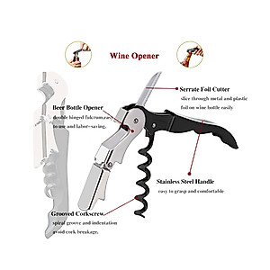 24 Packs Wine Opener,Beer or Wine Corkscrew Bulk Opener Wine Keys Serrated Foil Cutter,three-in-one Stainless Waiters Corkscrew,for Picnic, party, family,Restaurants(Black)