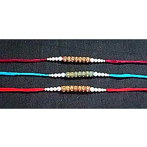 Set of Three Rakhi Thread,Designer Rakhi, Raksha bandhan Gift for Your Brother,Rakhi for Brother,Rakhi Bracelet,Rakhabandhan Rakhi,Rakshabandhan Festival(Multi Color Thread)