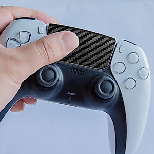 2Pcs of HOTLINEGAMES Touchpad Protector Compatible with PS5 Controller, Enhanced Texture Skin Compatible with PlayStation 5 Dualsense, Pre-Cut,Easy to Apply,Easily Add Protection (Carbon Black)
