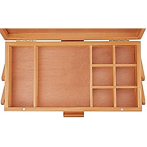 Milward Pine Wood Cantilever Craft Box - Magnetic Closure Box Size: (d/w/h): 17 x 38 x 18cm