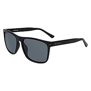Columbia unisex adult Boulder Ridge Sunglasses, Black/Smoke Polarized, 57 mm US