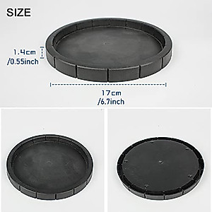 Lucky Interests 3pcs Reptile Food Water Bowl, Round Basin Tortoise Food Dish with 3 Tongs, Black Lightweight Reptile and Amphibians Feeder Shallow Reptile Food Container for Turtle, Lizard, Gecko