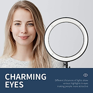 Neewer 20-inch LED Ring Light Kit for Makeup Youtube Video Blogger Salon - Adjustable Color Temperature with Battery or DC Power Option, Battery, Charger, AC Adapter, Phone Clamp and Stand Included