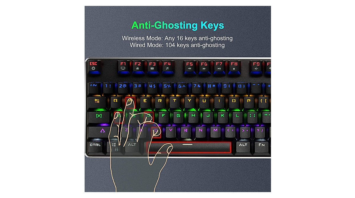 G-Cord Wireless Mechanical Gaming Keyboard | Dual Mode, Anti-Ghosting