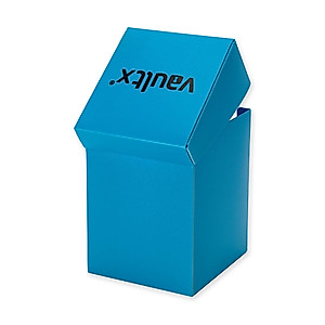 Vault X ® Deck Box and 150 Black Card Sleeves - Large Size for 120-130 Sleeved Cards - PVC Free Card Holder for TCG (Blue)