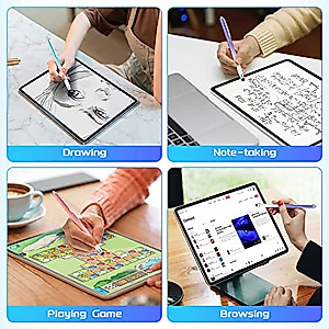 CFDXK Stylus Pens for Touch Screens，3-Pack Capacitive Stylus Compatible for iPad iPhone Tablets Samsung Galaxy with 12 Extra Replaceable Tips (Pink, Blue, Purple)