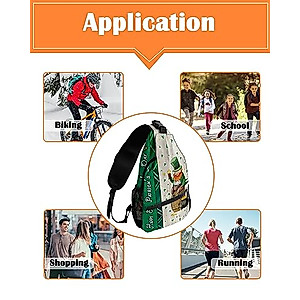 Gsypo Sling Backpack, St. Patrick's Day Dwarf Shamrock Retro Plaid Pattern Waterproof Lightweight Small Sling Bag, Travel Chest Bag Crossbody Shoulder Bag Hiking Daypack for Women Men