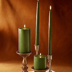 Thymes Frasier Fir 12" Taper Candle Set– Scented Candle with Notes of Crisp Siberian Fir, Cedarwood and Sandalwood - Seasonal House Decor - Luxury Home Fragrance - 12" Frasier Fir